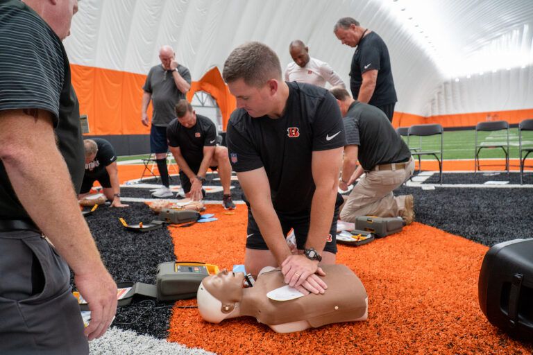 Bengals Coaches Take CPR and AED Training | Kettering Health